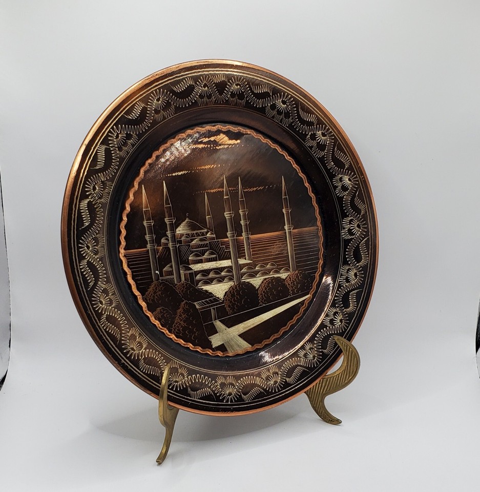 VTG Plate Etched Copper Sultan Ahmet Mosque Handmade Wall Hanging ...