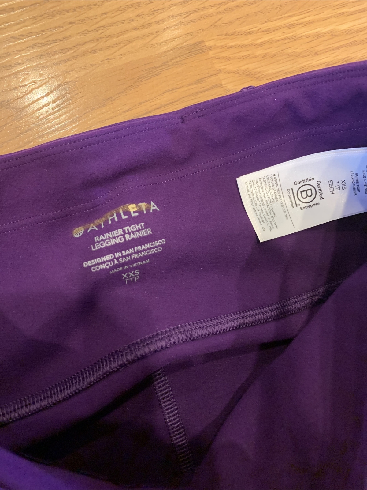 NWOT Athleta Rainier Tight Plush Supersonic XXS Basalt Violet Purple ...