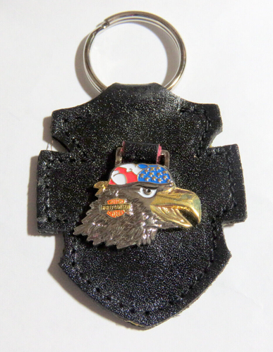 Harley Davidson USA Keychain Dark Black leather. (See 2md & 3rd Pic for ...