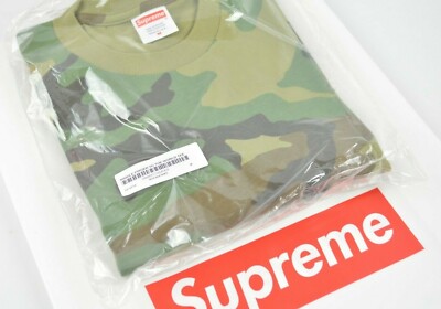 Supreme MIDDLE FINGER TO THE WORLD Tee MEDIUM Woodland Camo SS19 IN ...
