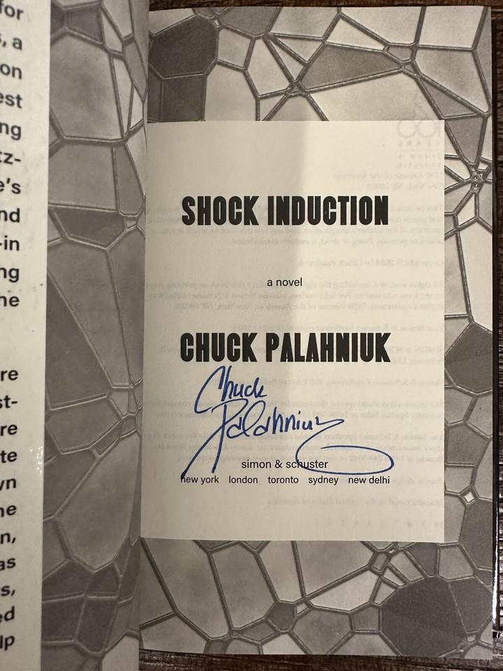 Shock Induction Signed by Chuck Palahniuk (2024, Hardcover) Cover ...