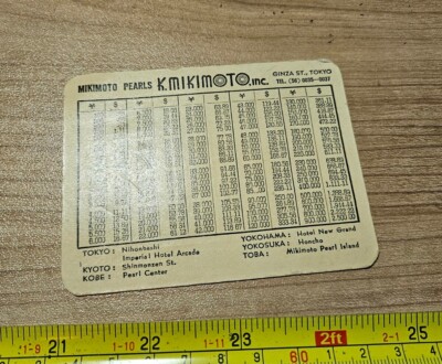 Vintage K. Mikimoto Inc Kyoto Tokyo Kobe Toba Yokohama Japan ...