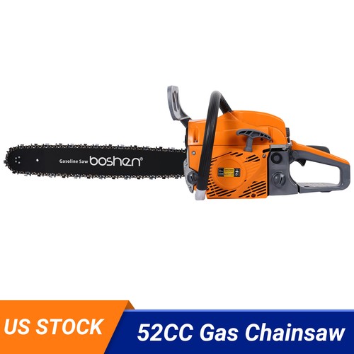 52CC 20" Gasoline Chainsaw Powered Wood Cutting Engine Gas Crankcase ...