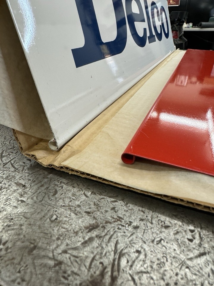 NOS Delco Service Sign DST Painted Metal Hanger GM Chevy Vintage AC ...