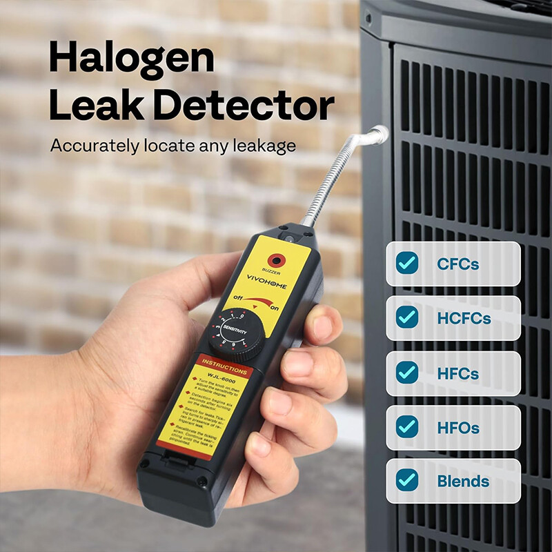 HVAC Refrigerant Freon Leak Detector w/ LED Light AC Sniffer Leak ...