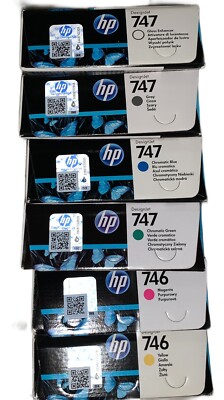 6 x Original Ink HP DesignJet Z6 Z9 Pro / No. 746 747 P2V79A - P2V87A ...