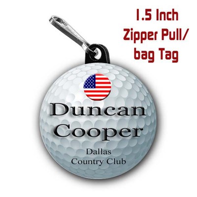 Two Golf Zipper Pull/Bag Tag Personalized with Name and City/State or ...