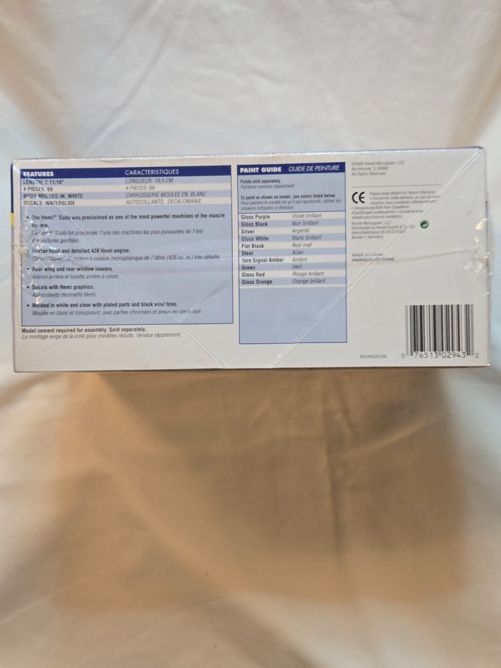 '71 Plymouth Hemi 'Cuda Plastic Model Kit by Revell #85-2943 | eBay