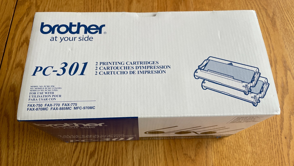 Genuine Brother PC-301 Printing Cartridge (2) Double Pack Black OEM ...