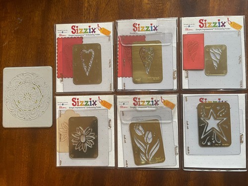 Sizzix Lot Of 6 Embossing Folders Hearts Flowers | eBay