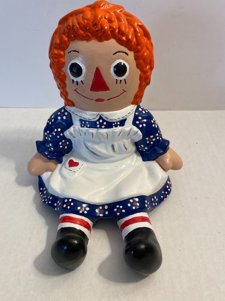 Ellie 84 Vintage Raggedy Ann & Andy Dolls Ceramic Figurine Bookends ...