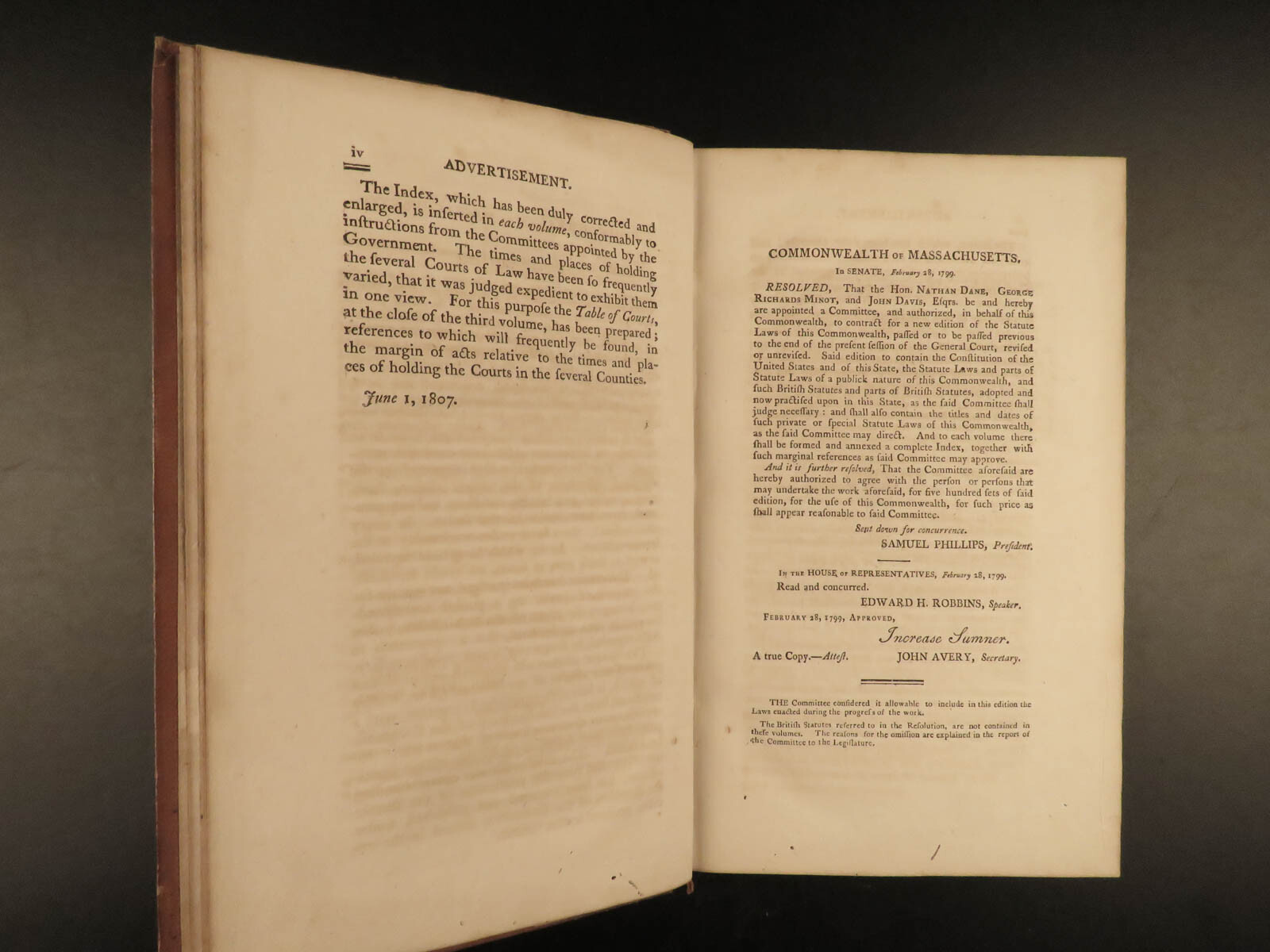 1807 EARLY Laws of America 1780 CONSTITUTION Boston Massachusetts USA ...