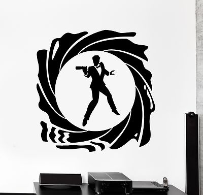 Wall Vinyl Decal James Bond 007 Spy British Secret Service Interior ...