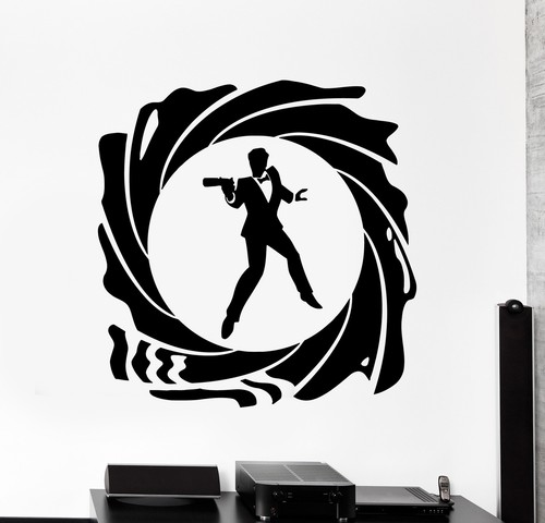 Wall Vinyl Decal James Bond 007 Spy British Secret Service Interior ...
