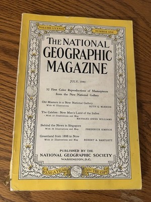 Vintage July 1940 National Geographic Journal Magazine Paperback Book ...