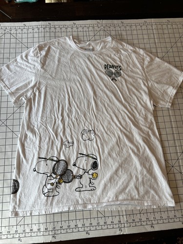 Peanuts Snoopy Double Sided Graphic T-Shirt Tennis Pickleball Comics ...