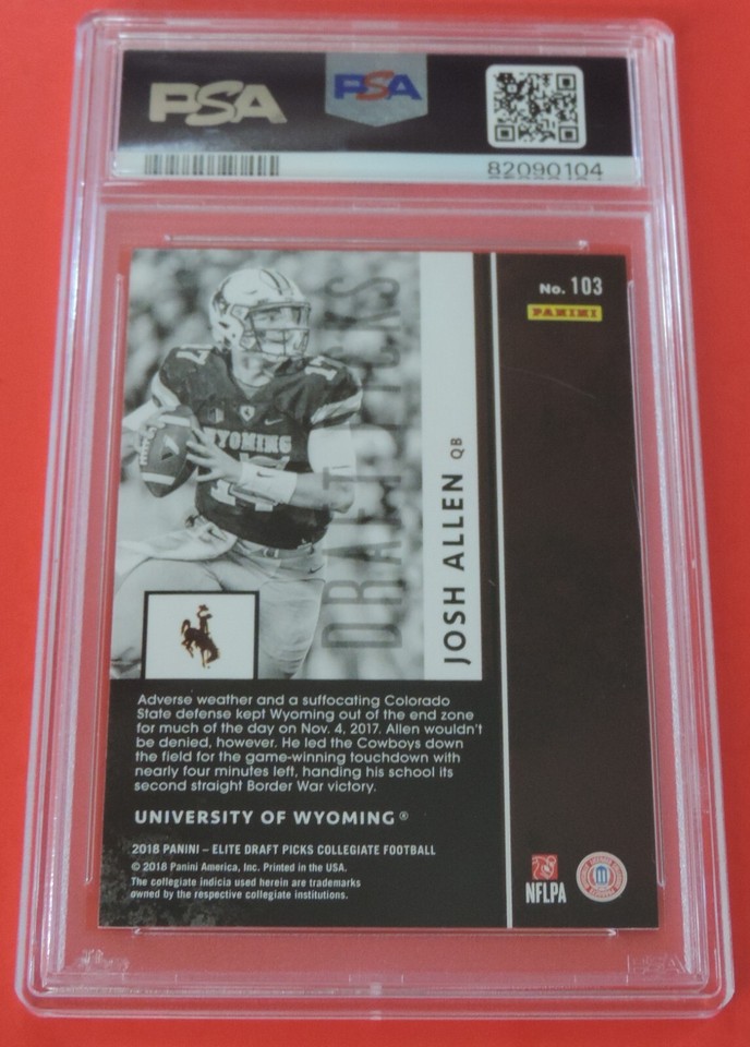 PSA 10 2018 ELITE JOSH ALLEN ROOKIE CARD # 103 BUFFALO BILLS RC L@@K | eBay