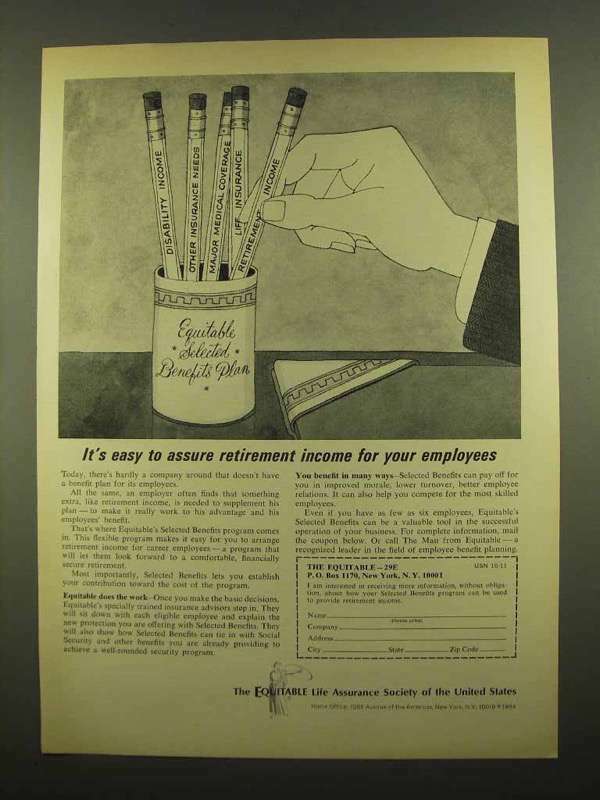 1965 The Equitable Life Assurance Ad - Assure Income | eBay