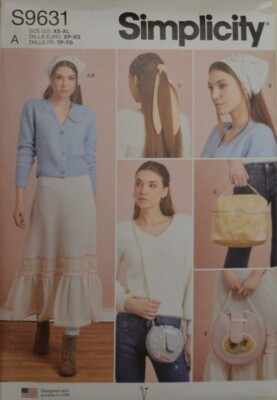 Simplicity 9631 - Misses' Pettiskirt, Hair Accessories and Purses | eBay