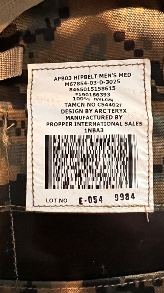 USMC Military Marine MARPAT ILBE Arcteryx Propper USGI Rucksack ...