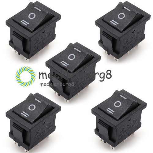 5PC 6Pin DPDT ON-OFF-ON 3 Position Snap Boat Rocker Switch AC 6A/250V ...