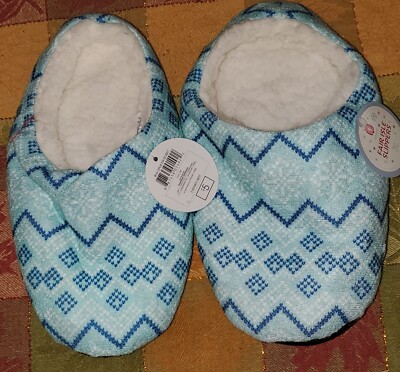 Fair Isle Flexible Slippers Snowflake Pattern Kids Size Small/Medium | eBay