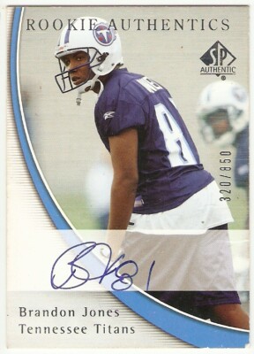 BRANDON JONES AUTO SERIAL /850 2005 SP AUTHENTIC ROOKIE AUTHENTICS 210 ...