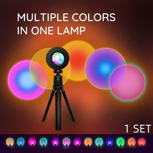 16 Colors Sunset Projection Lamp with Remote Multiple Color Night Light ...