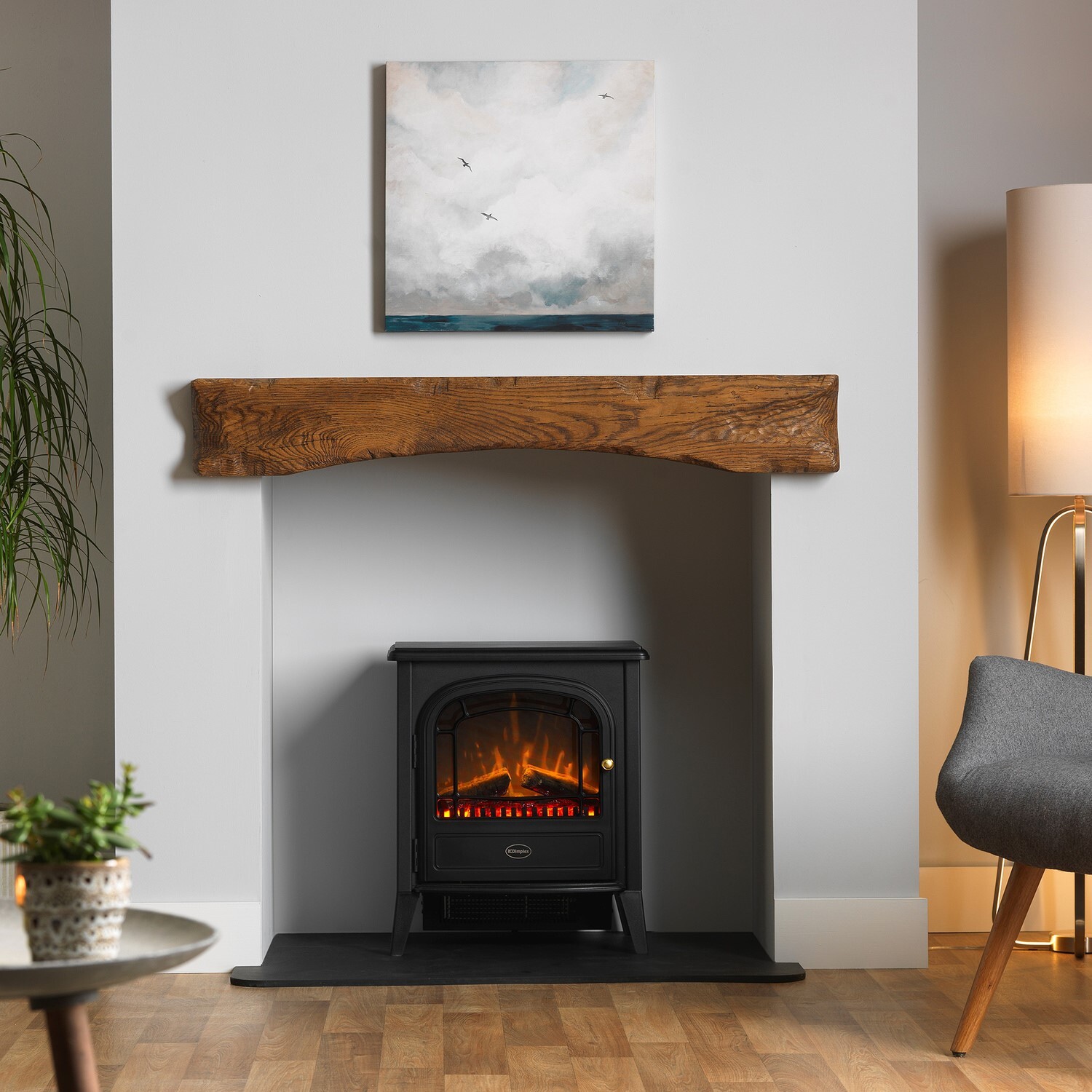 Dimplex Club Optiflame Electric Free Standing Stove Black 2kW Remote ...