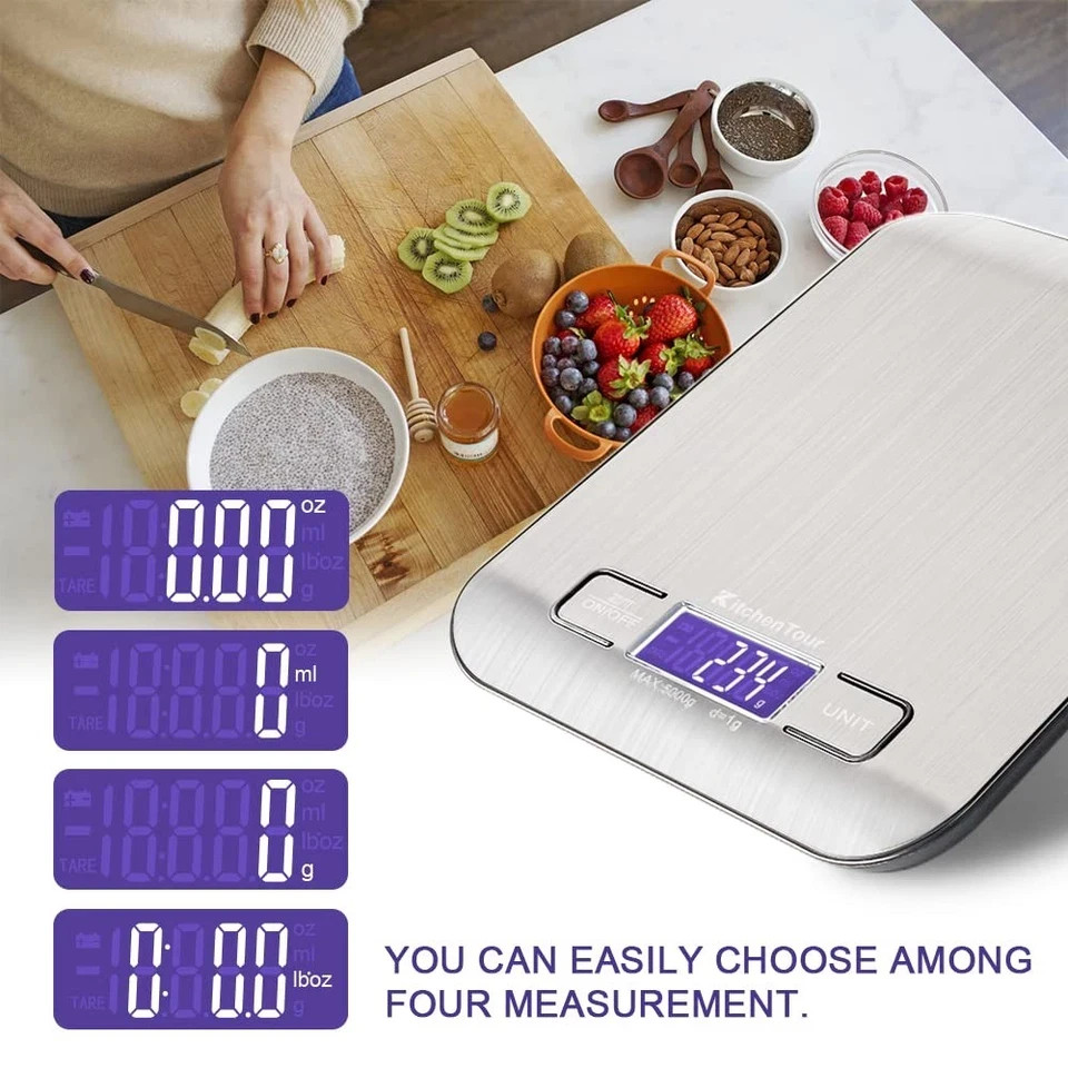 K KitchenTour Food Scale, 5kg/11lb Multifunction Digital Kitchen Scale ...