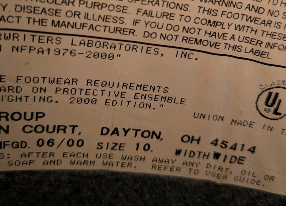 ARFF A.R.F.F. Aircraft Rescue Fire FireFighting Boots Men's 10 Wide ...