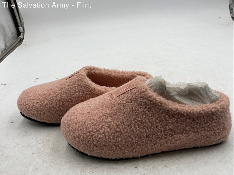 Bombas Womens Pink Sherpa Classic Round Toe Slip-On Slippers Size US 8 ...