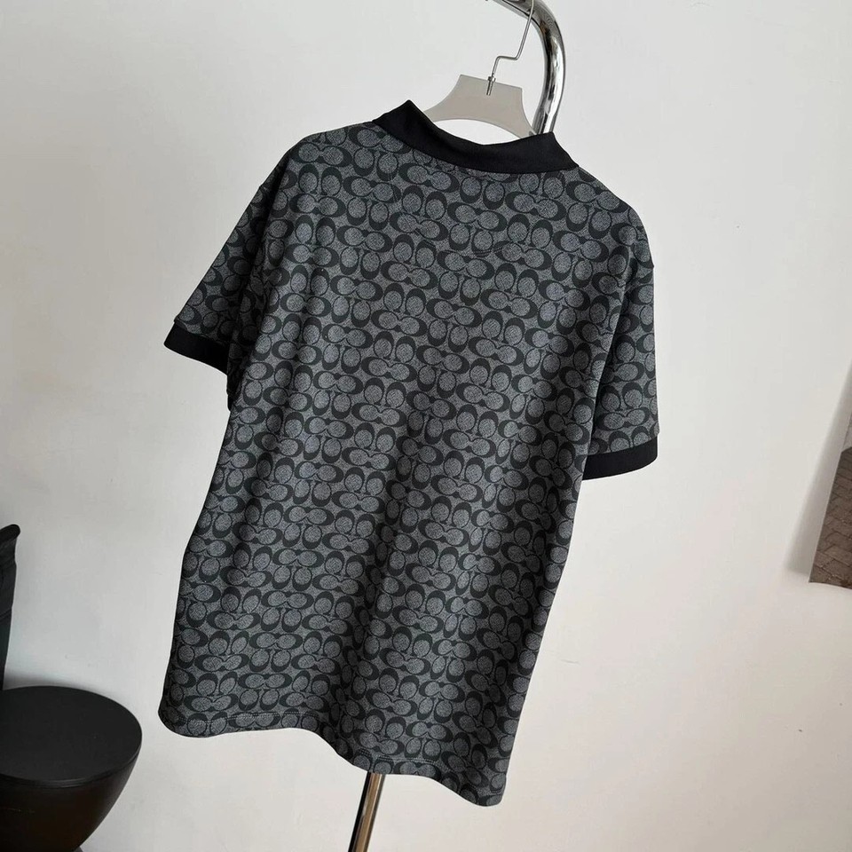 NWT COACH Men's Signature Black Full printed POLO T Shirt | eBay
