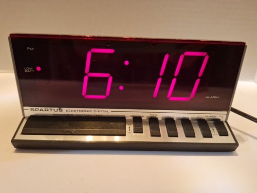 Vintage Spartus Electronic Digital Alarm Clock Model 1150 Large Display ...