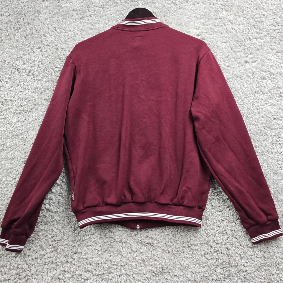 Vintage Adidas Jacket Mens Large Red Burgundy Worldmark Globe Full Zip ...