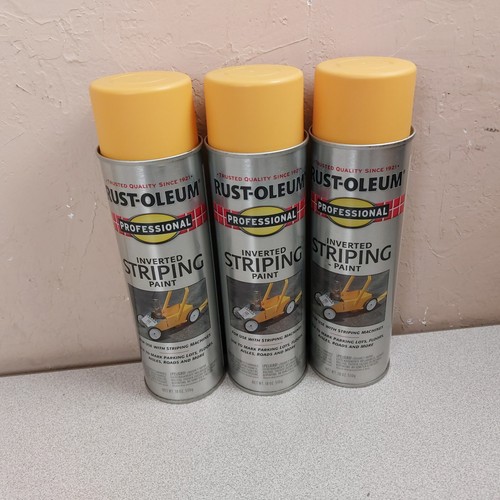 Lot 3 Rust-Oleum Professional Inverted Striping Paint 2548 Yellow 18 oz ...