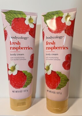 Lot Of 2 Bodycology FRESH RASPBERRIES Body Cream Lotion Women 8.oz Each ...