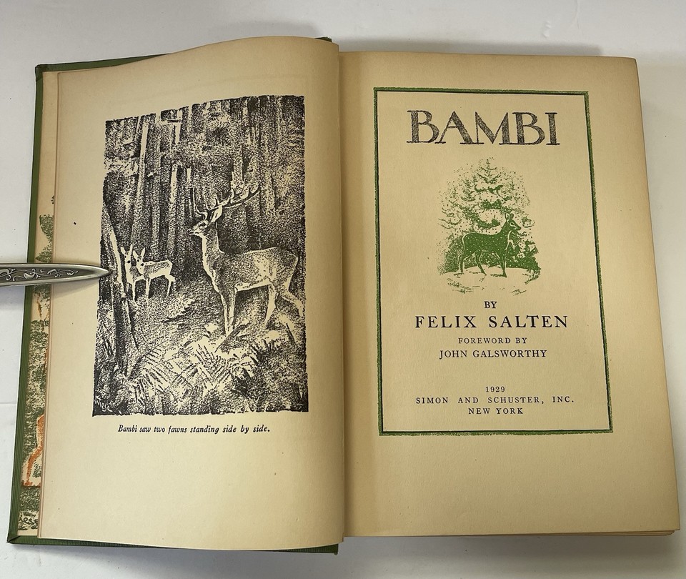 BAMBI Felix Salten Hardcover 1929 Simon & Schuster 1st Edition | eBay