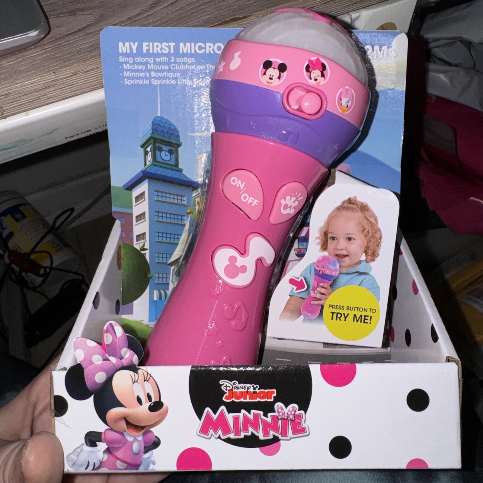 Disney Minnie Mouse My First Microphone w/Lights Sound Music NEW Ages ...