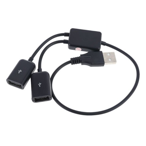 USB OTG Hub Cable High Speed USB2.0 Male to Double Female Plug Adapter ...