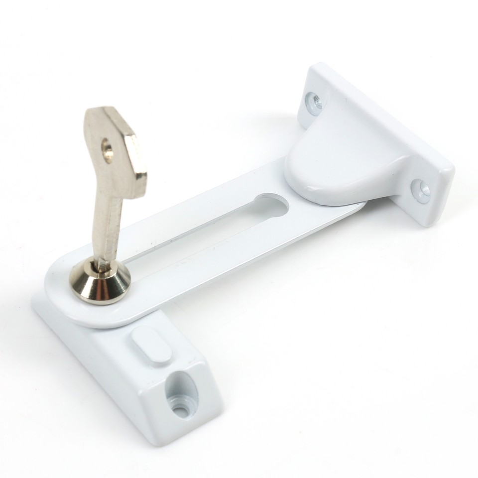 LOCKABLE WINDOW RESTRICTOR 2x Child Safety UPVC Timber Wood Frame Latch ...