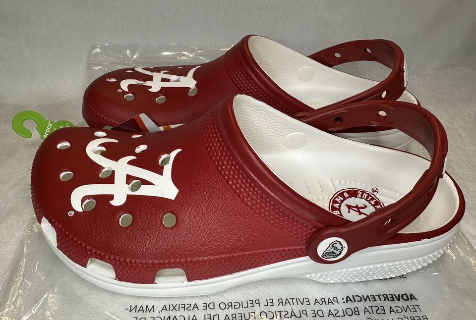 University of Alabama Crocs Classic Crimson Tide Clogs Size M7 W9 Shoes ...
