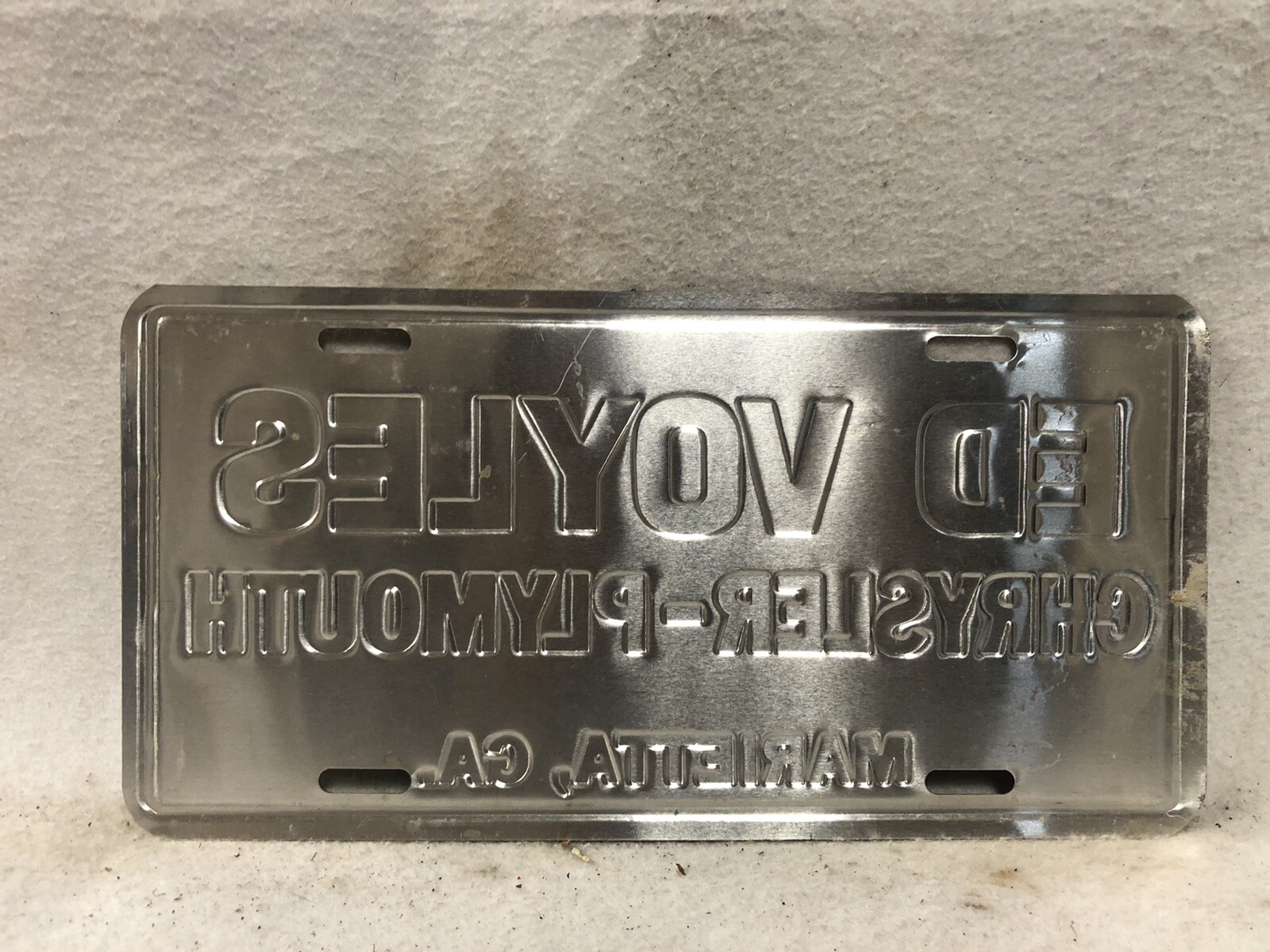 Vintage Ed Voyles Chrysler-Plymouth Georgia License Plate | eBay