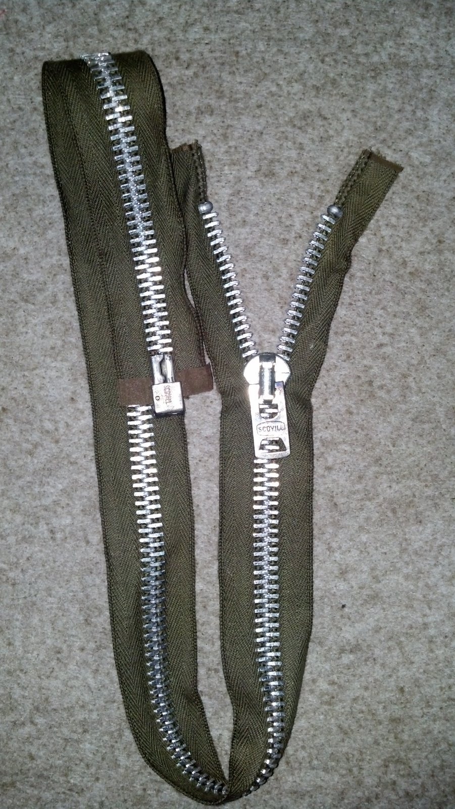 TEN-ZIPPERS(Jacket)/USA VTG.1965-70s "SCOVILL"METAL AL/Replace: Army/(M ...