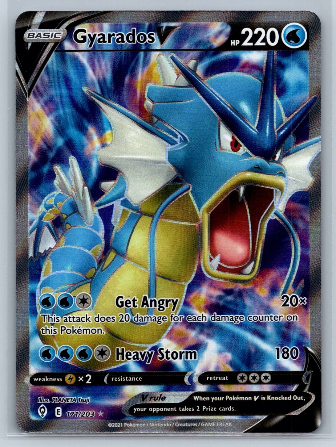 Gyarados V - Full Art - Evolving Skies 171/203 Ultra Rare Pokemon TCG ...