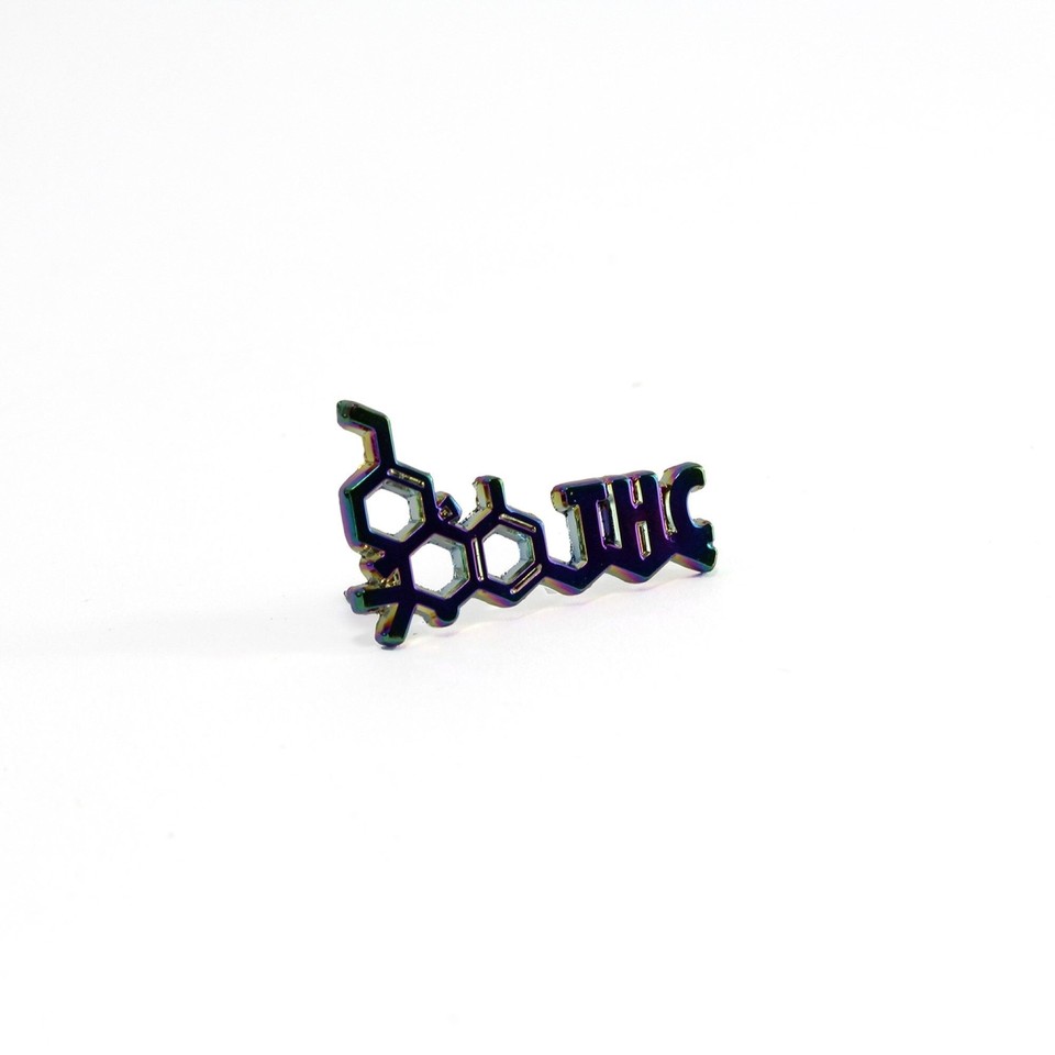 Thc Molecule Pin Custom Lapel The THC Pin in Rainbow - weed Pin, | eBay