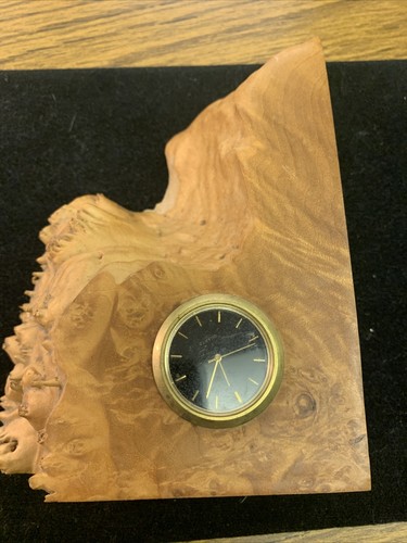 Charles Elkan Burl Wood Bookend Birds Eye Maple Clock | eBay