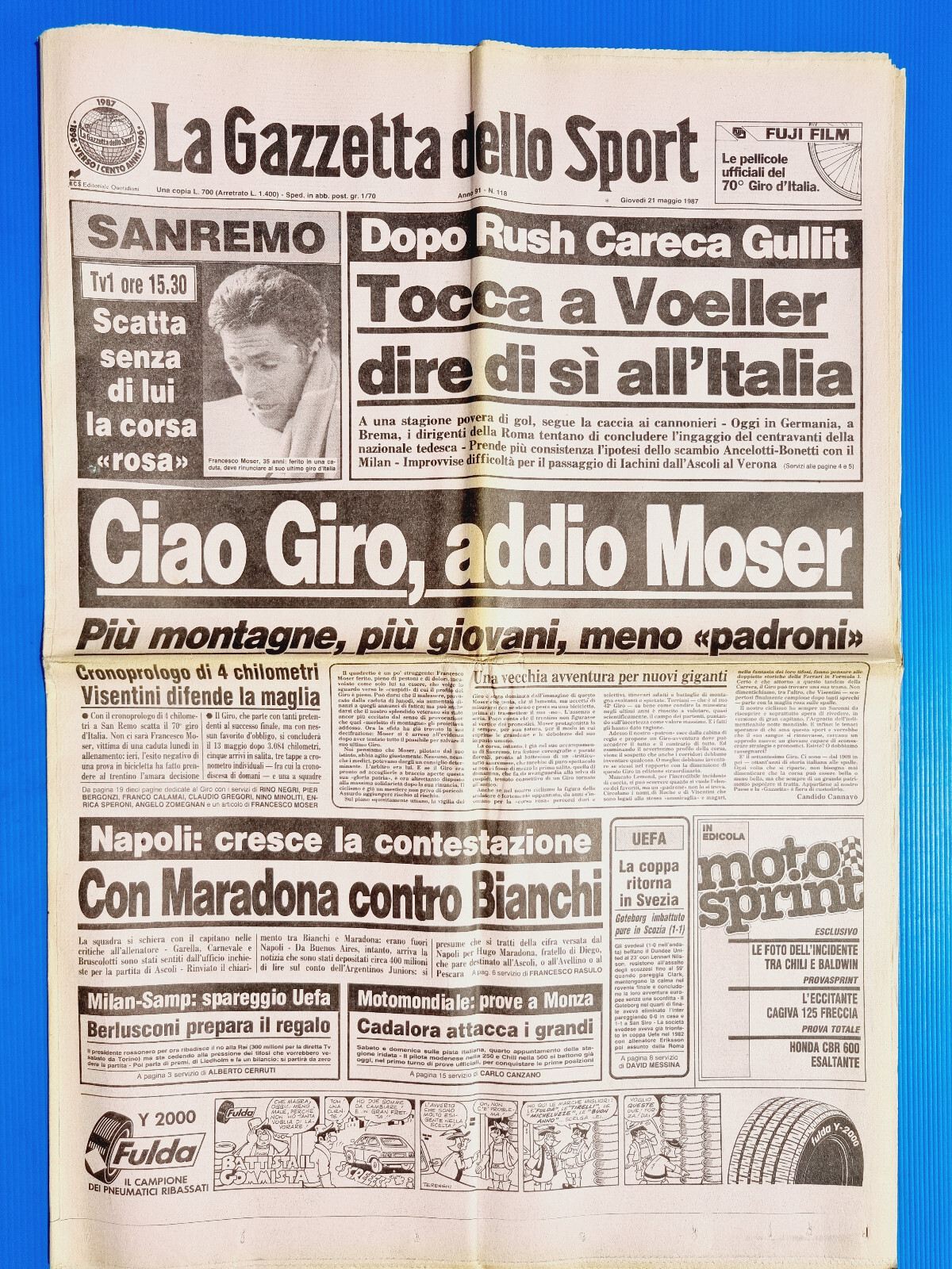 Journal Screen Sport 21 May 1987 Gothenburg Vince Cup UEFA Dundee ...