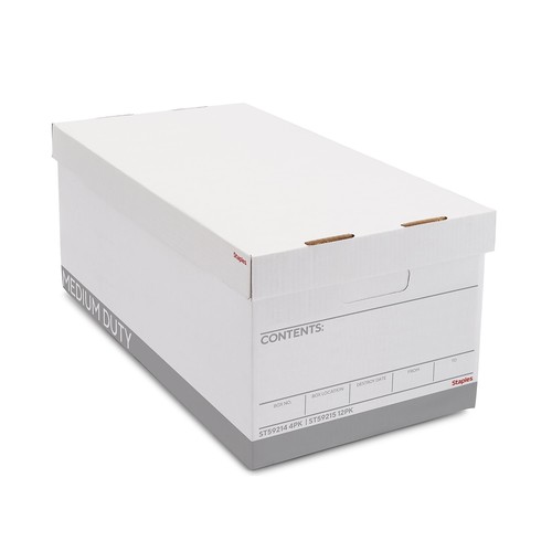 Staples Medium Duty 50% Recycled Corrugated File Box Lift Off Lid ...