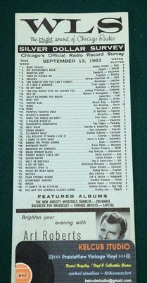 WLS 89 Radio AM 890 Chicago Silver Dollar Survey Top 40 Rock 9/13/63 ...
